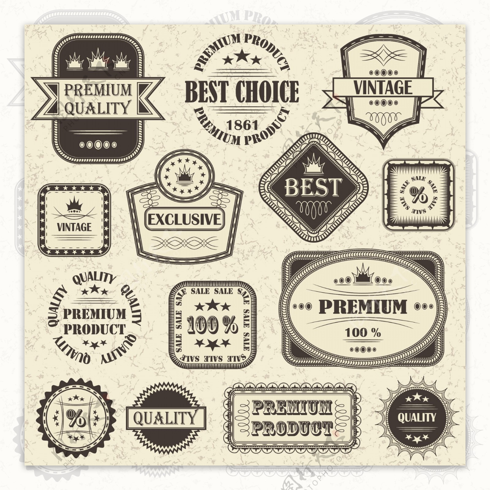 复古的标准标签矢量素材01图片素材-编号05454100-图行天下