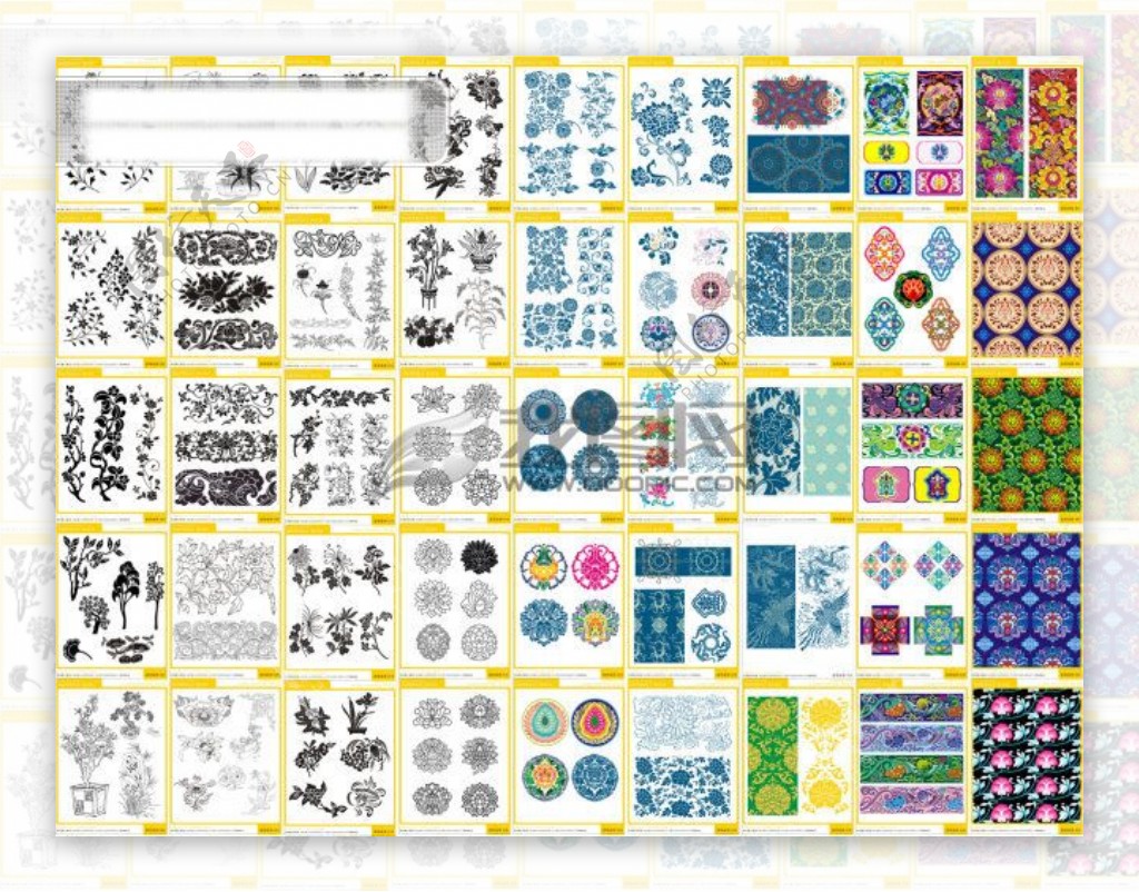 CDR矢量49种花纹图案图片素材-编号05839150-图行天下