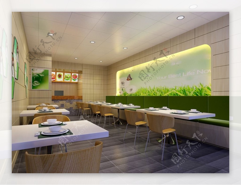 快餐店效果图3DMAX图片素材-编号06167280-图行天下