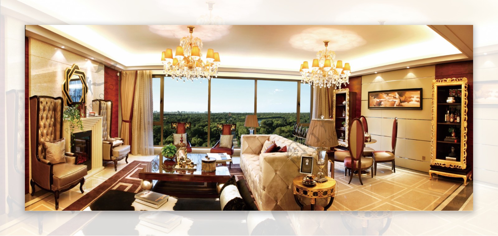 豪宅客厅全景图片素材-编号10863290-图行天下