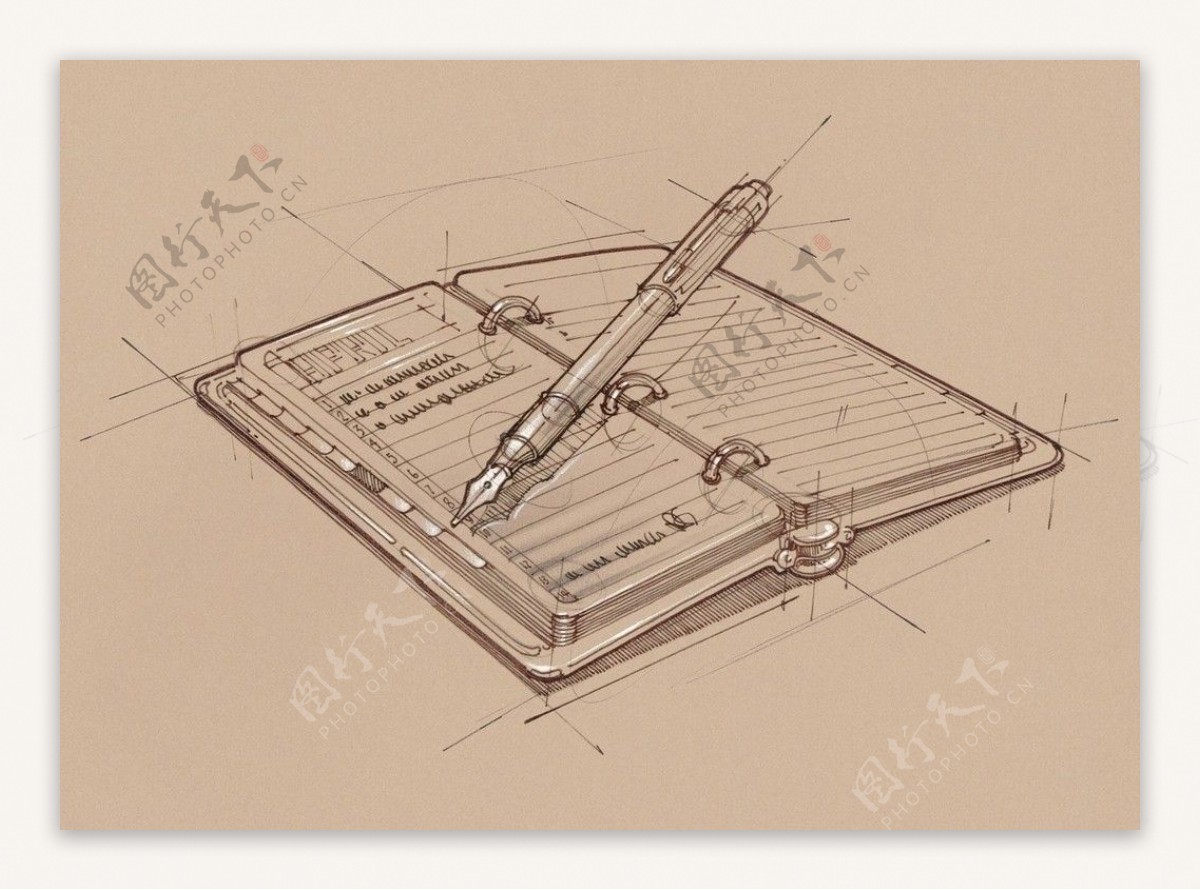 手绘办公室用品笔记NOTE图片素材-编号12959530-图行天下