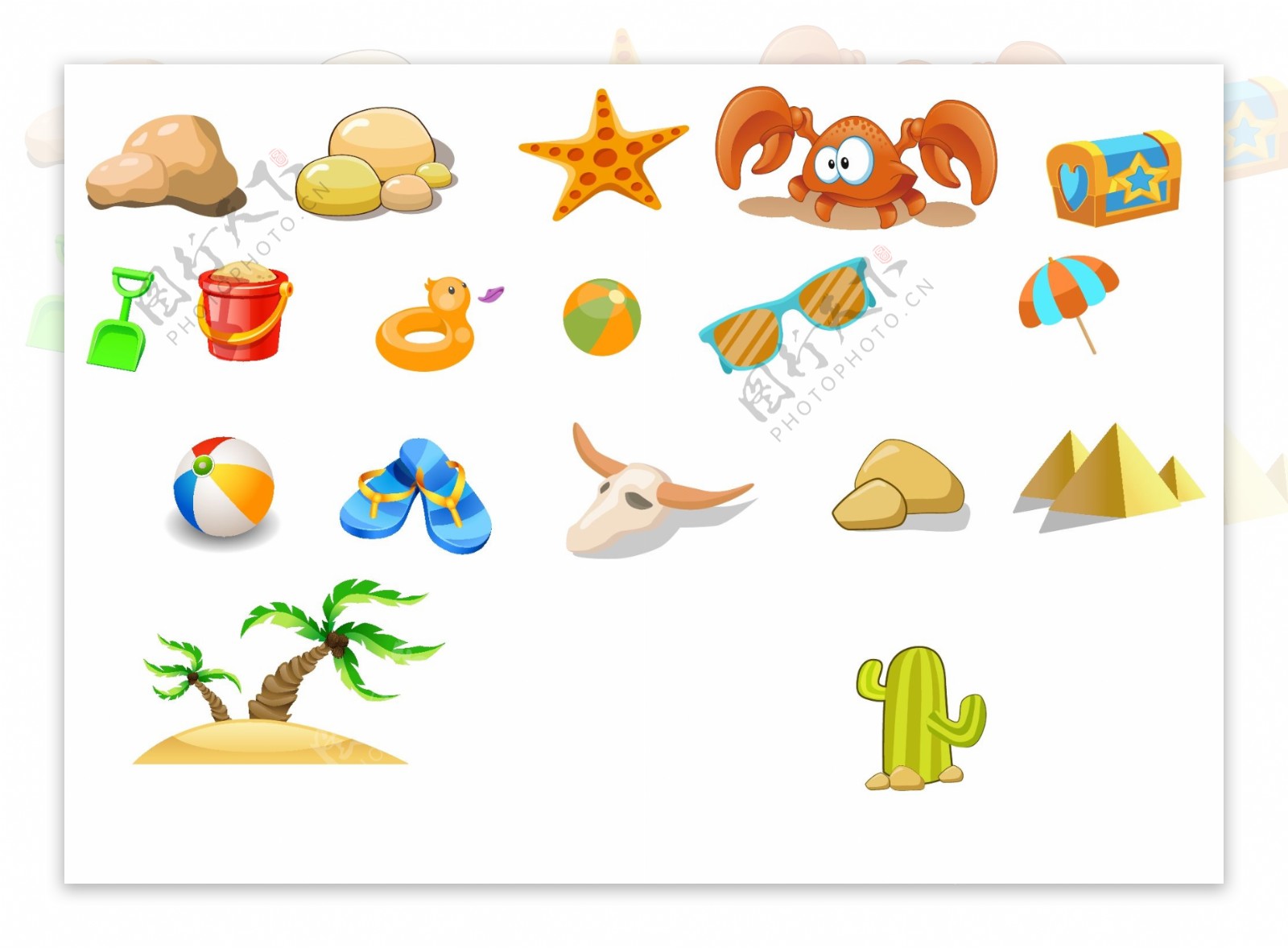 卡通沙漠主题元素图片素材-编号22801410-图行天下