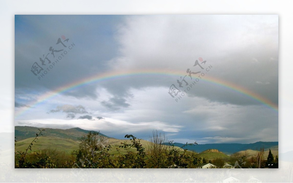 乡村雨后彩虹图片素材-编号22974900-图行天下