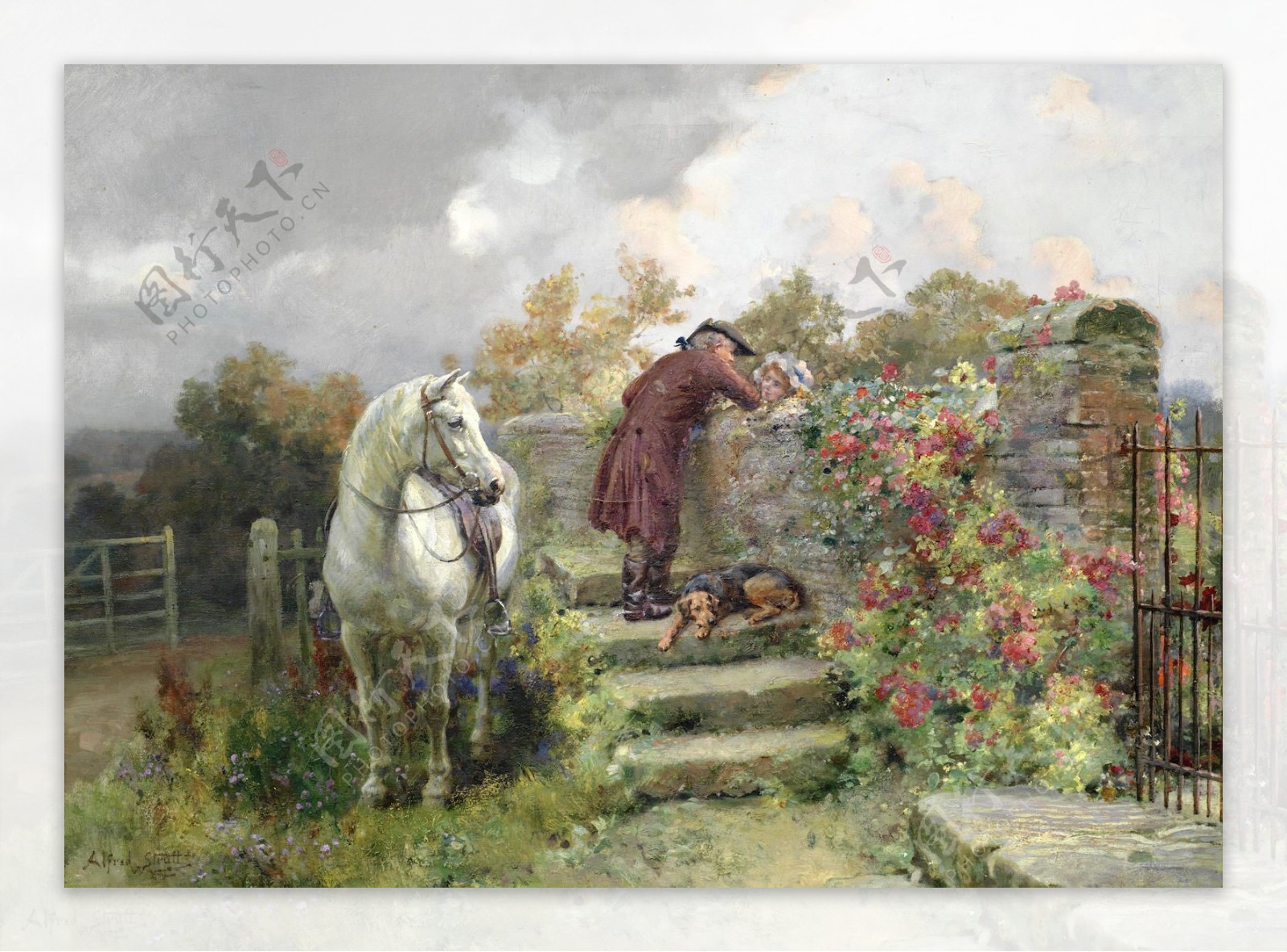 在花园的墙上图片素材-编号22983320-图行天下