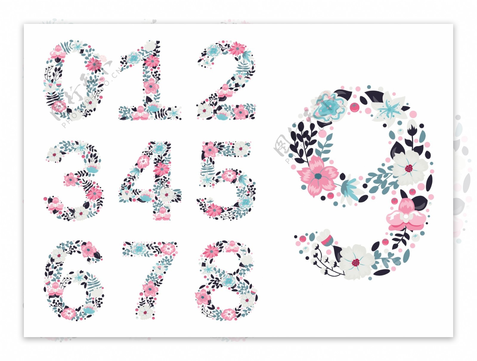 手绘植物花朵花卉数字矢量图下载图片素材-编号23281330-图行天下