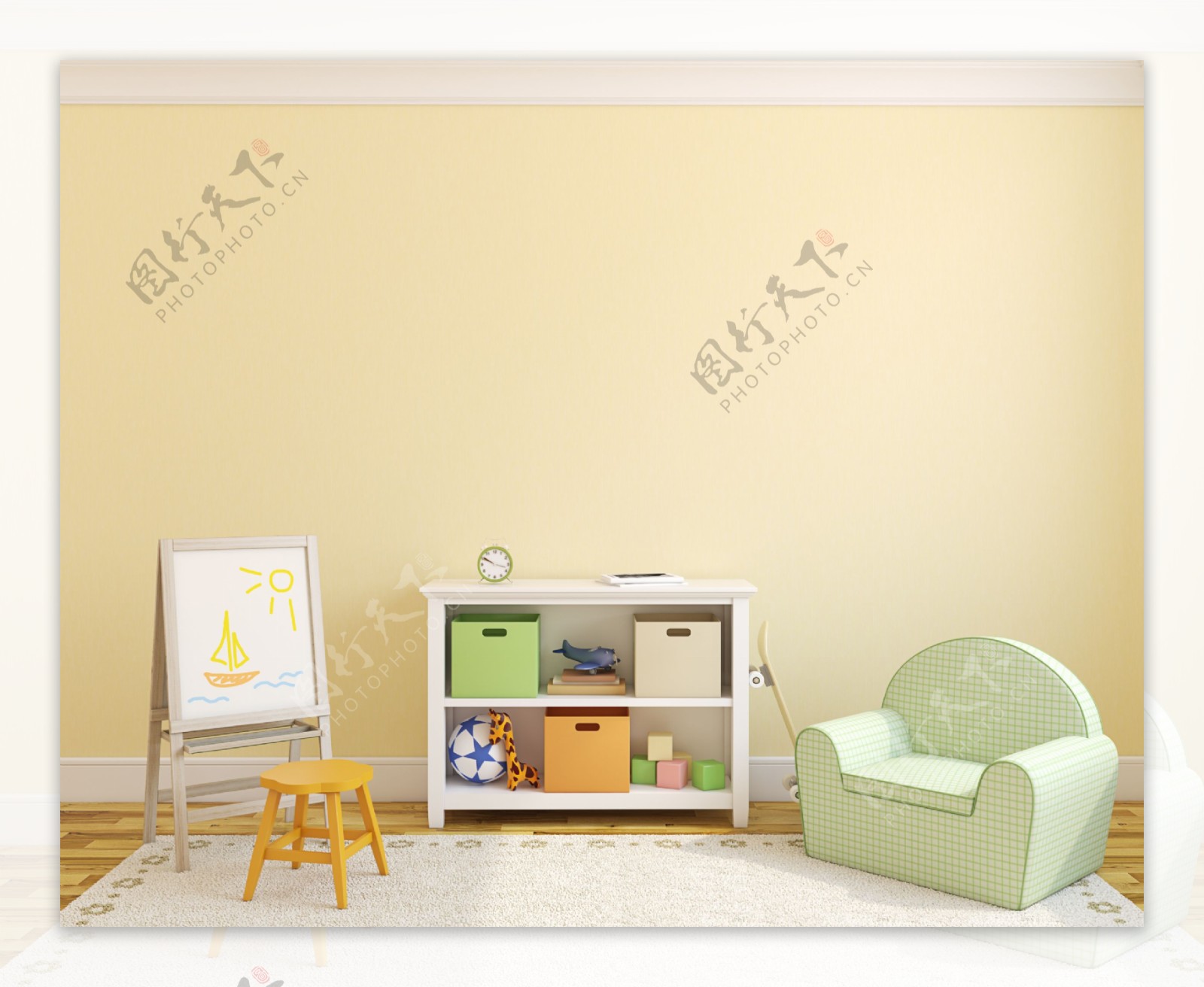 可爱的儿童房间装修高清图片素材-编号26827400-图行天下