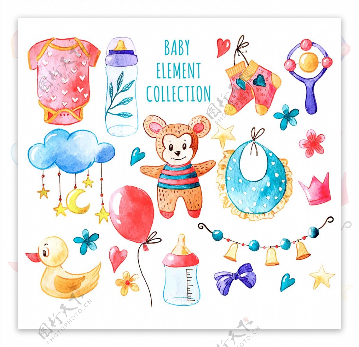 手绘婴儿用品图片素材-编号30765030-图行天下