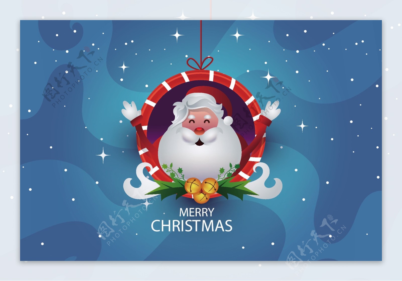 卡通圆形设计圣诞老人图片素材-编号31123320-图行天下