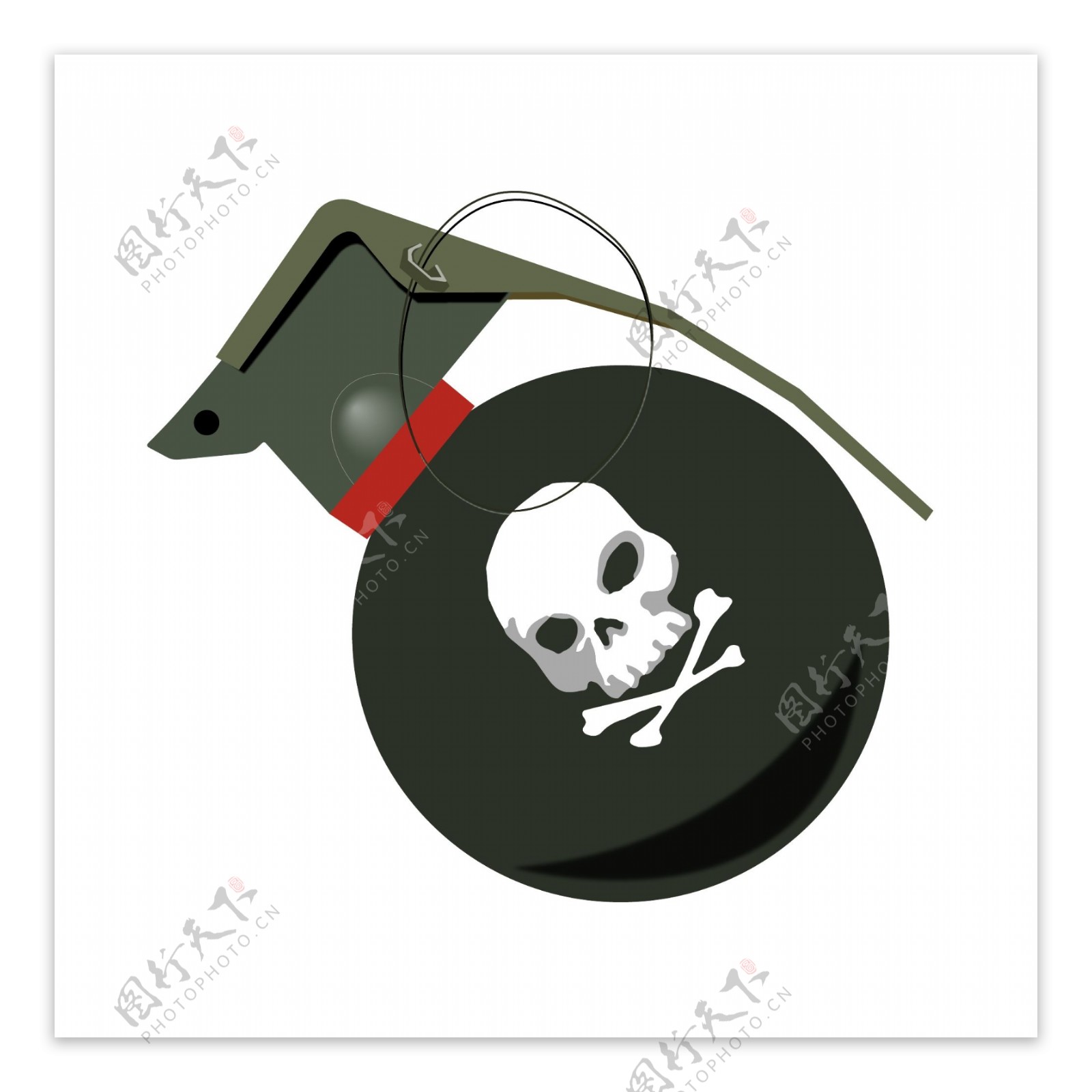 卡通骷髅头手雷弹图片素材-编号32372420-图行天下