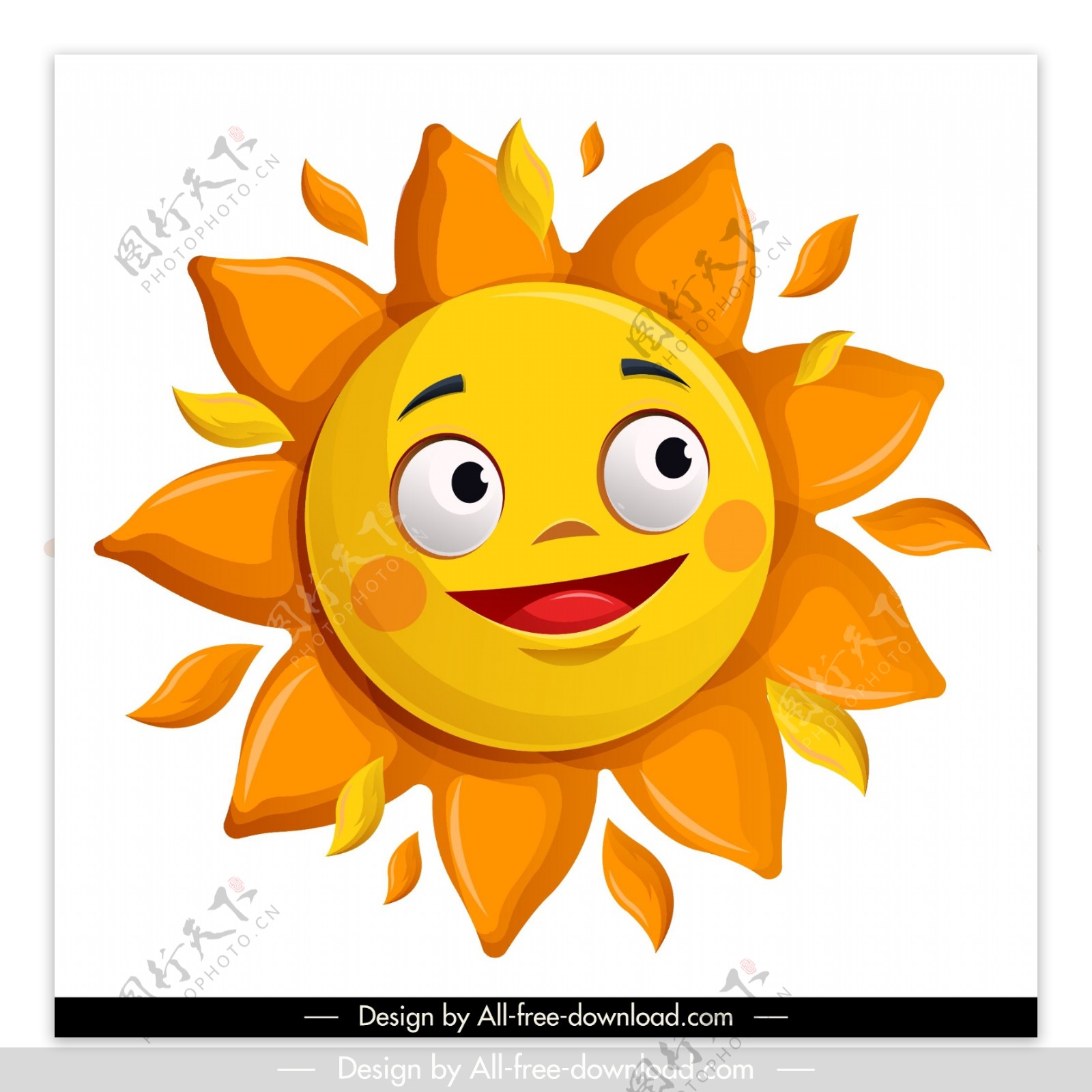 卡通大眼睛太阳图片素材-编号37480620-图行天下